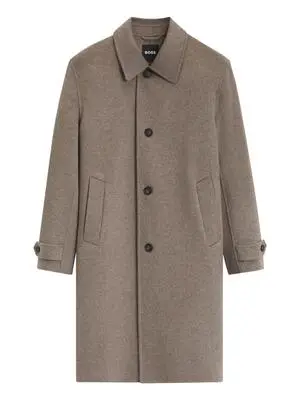 BOSS Relaxed-fit Coat In A Wool Blend - Light Brown