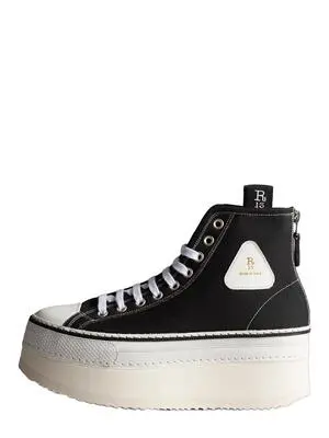 R13 Courtney Platform High Top Sneaker Black