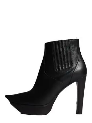 R13 Pointy Toe Platform Heeled Boot - Black