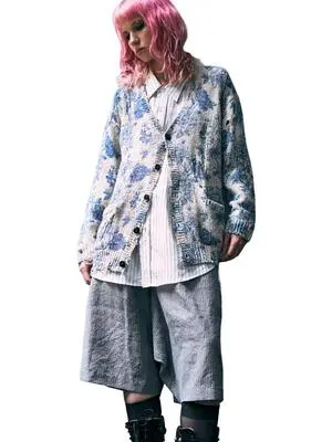 R13 Printed Boyfriend Cardigan - Multi