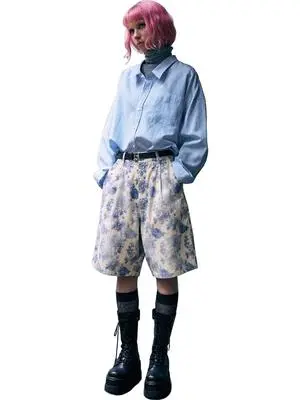 R13 Jesse Carpenter Short Dustbloom Indigo
