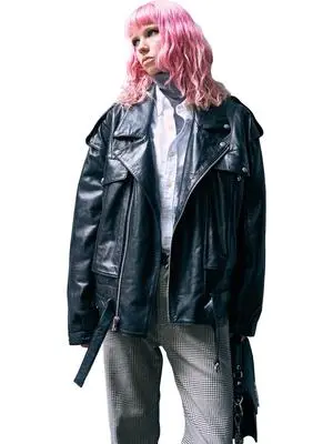 R13 Boyfriend Leather Moto Jacket - Black