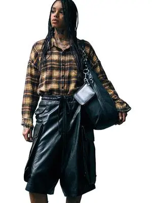 R13 Shredded Seam Drop Neck Shirt Multi