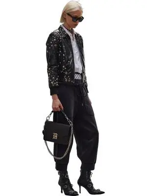 R13 Deconstructed Cropped Sweatpant - Black