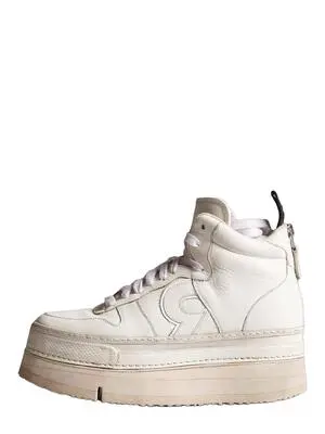 R13 Riot Leather High Top White Leather