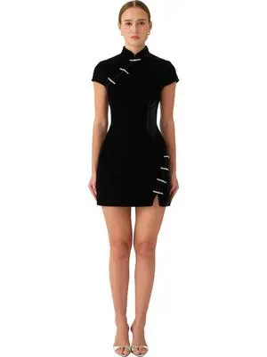 SAU LEE Ivy Velvet Mini Dress