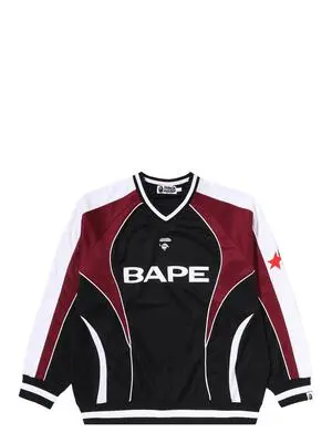A BATHING APE Logo Warm Up Relaxed Fit Long-sleeve Tee - Black