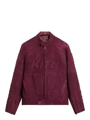 Kith Suede Wayne Moto Jacket 'magma - Red