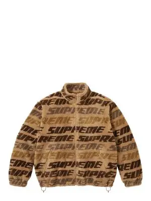Supreme Repeat Jacquard Fleece Jacket - Tan