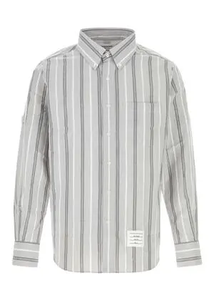 Thom Browne Long-sleeve Body Straight Fit Self Armband Shirt 'medium Grey' Grey