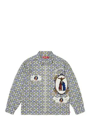 Supreme Devotion Flannel Zip Up Shirt - White