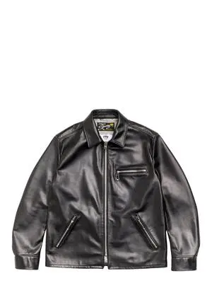 StÜssy Junya Leather Jacket - Black
