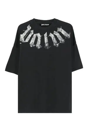 Palm Angels Big Neck Logo Loose Tee /off White - Black