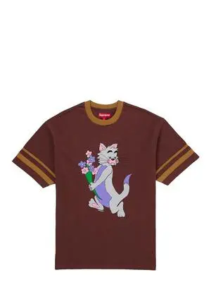Supreme Glitter Cat Short Sleeve Top Brown