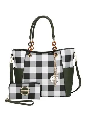 MKF COLLECTION BY MIA K. Bonita Tote Bag & Wallet Set Oiive - Green