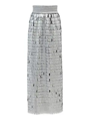 JULIA ALLERT Party Straight Maxi Sequin Skirt Silver