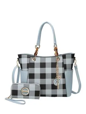 MKF COLLECTION BY MIA K. Bonita Tote Bag & Wallet Set Light - Blue