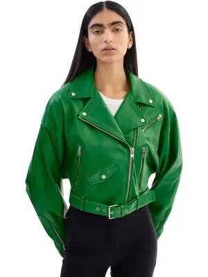 LAMARQUE Dylan 80's Leather Biker Jacket - Black