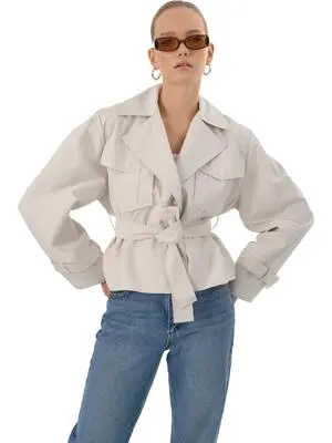 LAMARQUE Quinn Cropped Trench Coat One-color