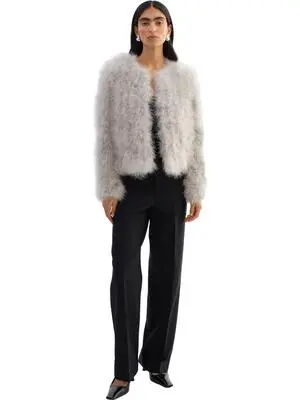 LAMARQUE Deora Feather Jacket Light Grey