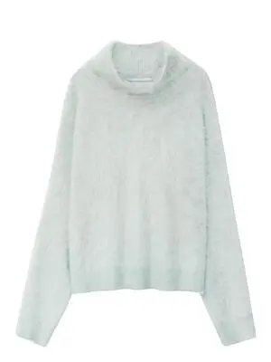 Iris Von Arnim Brushed Cashmere Sweater Glacier