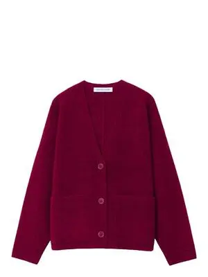 Iris Von Arnim Cashmere-Silk Cardigan Ruby