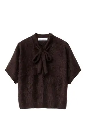 Iris Von Arnim Brushed Cashmere Top - Chocolate