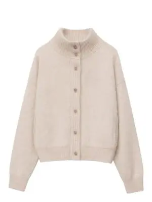 Iris Von Arnim Brushed Cashmere Cardigan - Alabaster