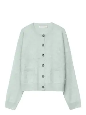 Iris Von Arnim Brushed Cashmere Cardigan - Glacier