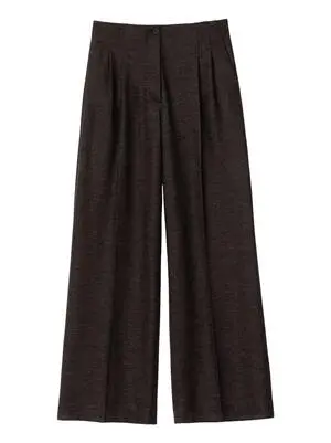 Iris Von Arnim Pleated Trousers - Black/chocolate