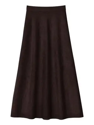 Iris Von Arnim Brushed Cashmere Skirt - Chocolate