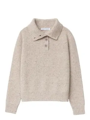Iris Von Arnim Wool-Cashmere Half-Zip Sweater Alabaster
