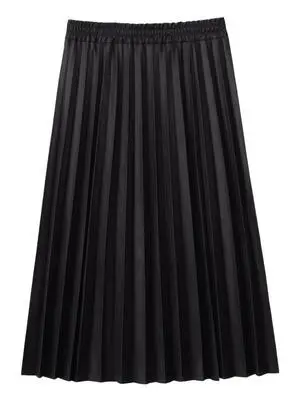 Iris Von Arnim Leather Skirt Navy