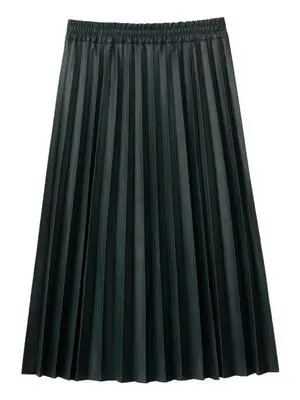 Iris Von Arnim Leather Skirt - Pine Green