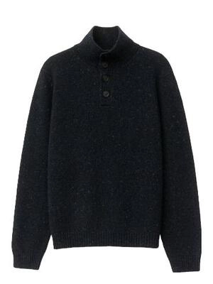 Iris Von Arnim Wool-cashmere Half-zip Sweater - Navy