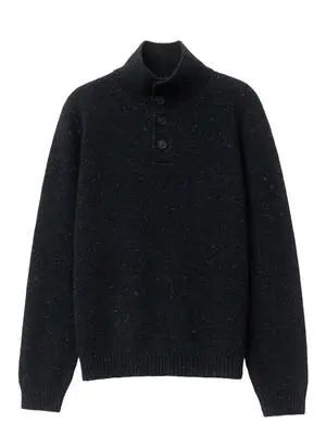 Iris Von Arnim Wool-cashmere Half-zip Sweater - Navy