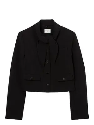 Claudie Pierlot Detachable-scarf Crepe Jacket - Black