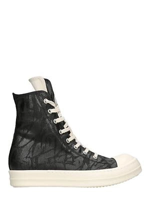 Rick Owens Hi Leather Trainers - Blk/white