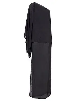 BELLE ANNA Fontana Draped Crepe Maxi Dress - Black