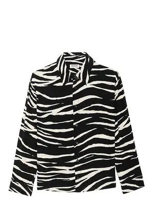 Zadig&Voltaire Tyrica Zebra-print Long-sleeve Satin Shirt Xs Black