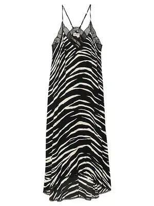 Zadig&Voltaire Risty Lace-trim Woven Midi Dress - Black