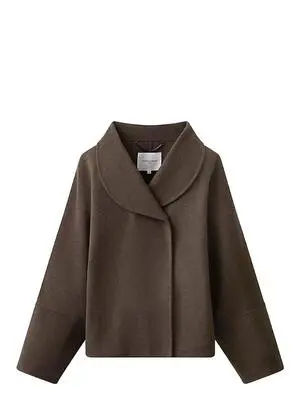 THE WHITE COMPANY Double-breasted Cropped Wool-blend Jacket - Walnut