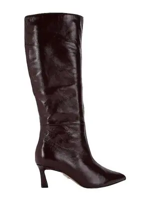 Steve Madden Lavan Leather Heeled Knee-high Boots - Wine