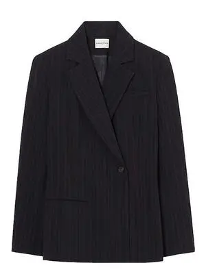 Claudie Pierlot Striped Tailored-collar Stretch-woven Jacket - Multicolored
