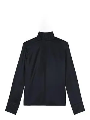 MAJE High-neck Long-sleeve Satin Top 6