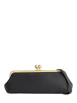 COACH Kisslock Frame 30 Leather Handbag - Black
