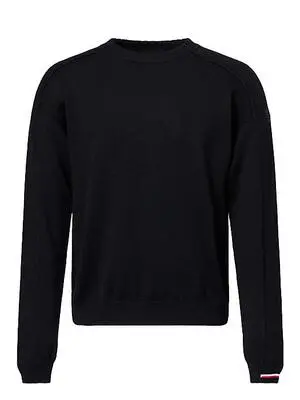Moncler Striped-trim Wool Jumper S Black