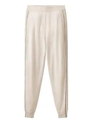 THE WHITE COMPANY Side-stripe Cuffed Wool-blend Jogging Bottoms - Cloud Marl