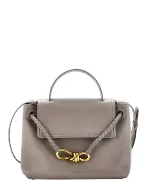 Bottega Veneta Ciao Ciao Top Handle Bag Leather With Intrecciato Detail Small Satchel - Grey