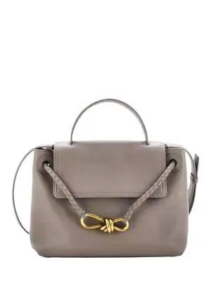 Bottega Veneta Ciao Ciao Top Handle Bag Leather With Intrecciato Detail Small Satchel Grey